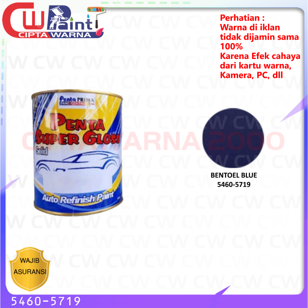 Jual Cat Penta Super Gloss Solid Warna Bentoel Blue Biru 5460-5719 1Kg ...