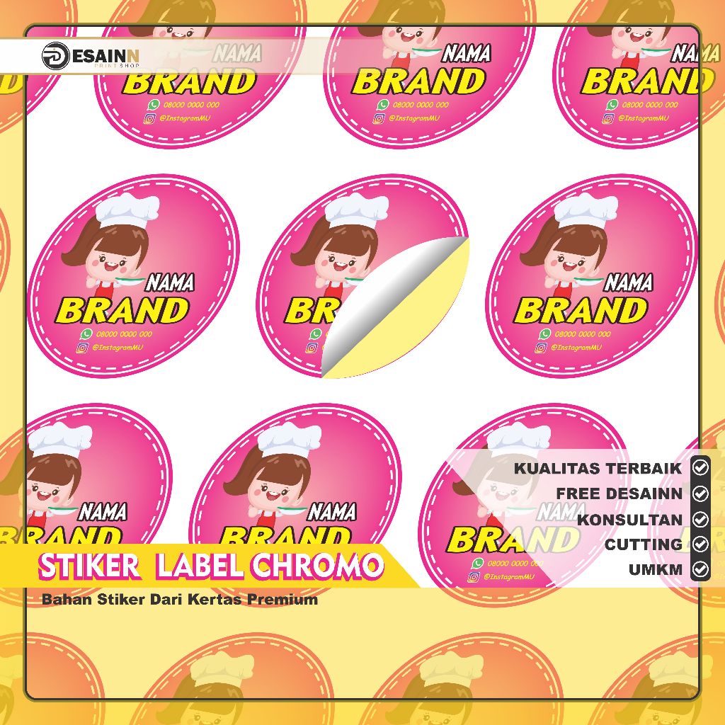 Jual Cetak Stiker Label Chromo | Kemasan Snack, makanan, minuman ...