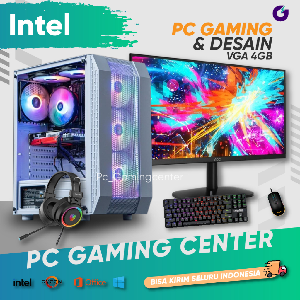 Jual PC GAMING FULL SET INTEL I7 RAM 16GB VGA 4GB SSD 512GB CPU KOMPUTER RAKITAN GAME EDITING ...