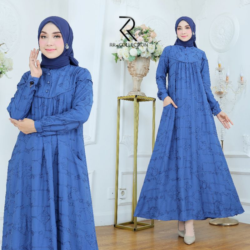 Jual GAMIS (RESTY)LINEN CRESPO BORDIR /BB MODEL 54kg SIZE:M | Shopee ...