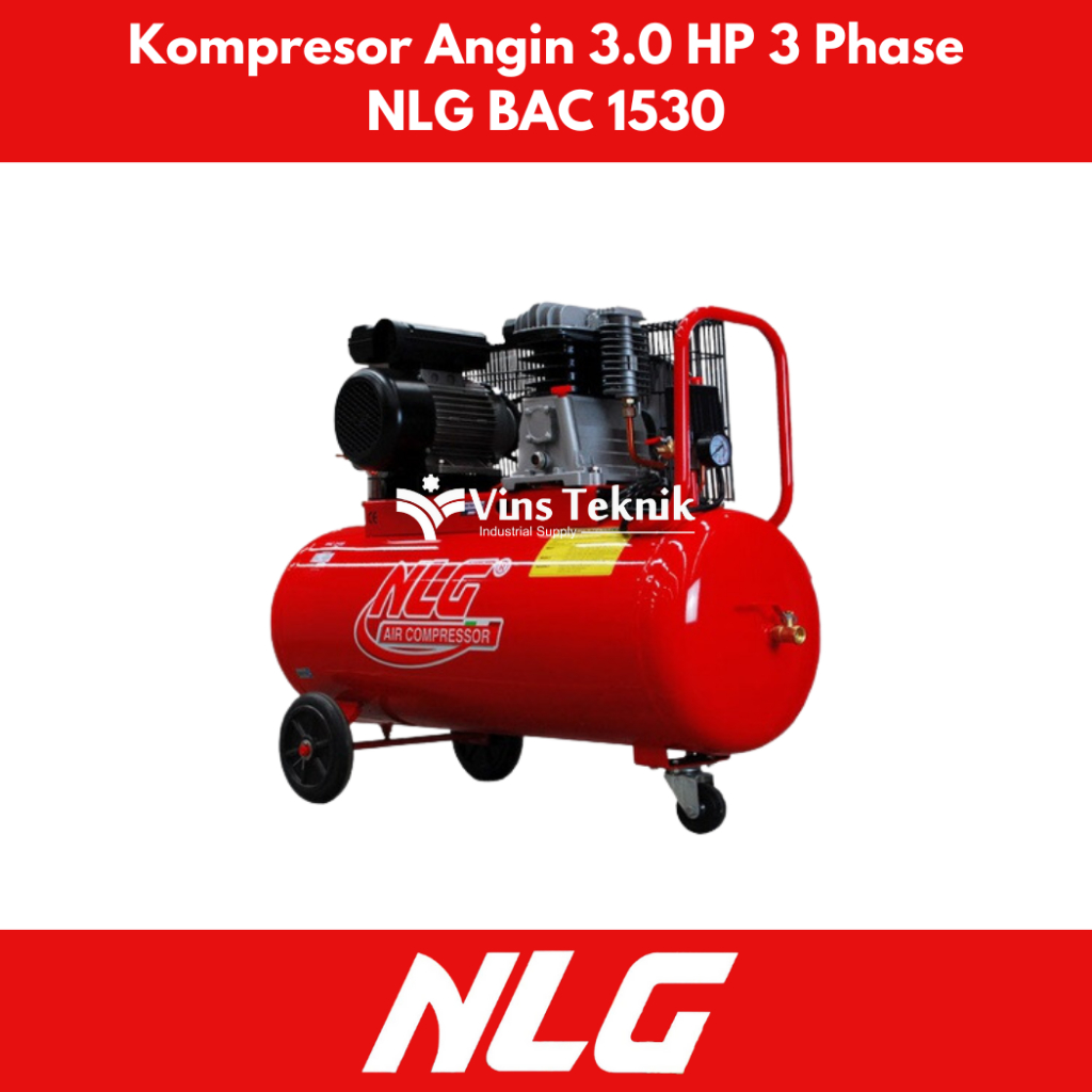 Jual Kompresor Angin V Belt 3 HP/PK 1Phase NLG BAC-1530 | Shopee Indonesia
