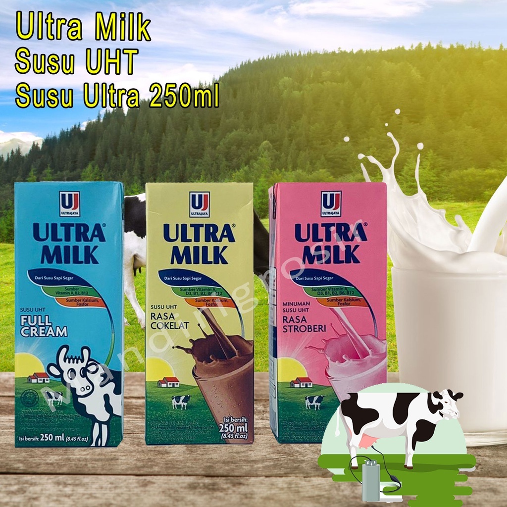 Jual Susu UHT * Ultra Milk * Susu Ultra Varian Rasa * 250ml | Shopee ...