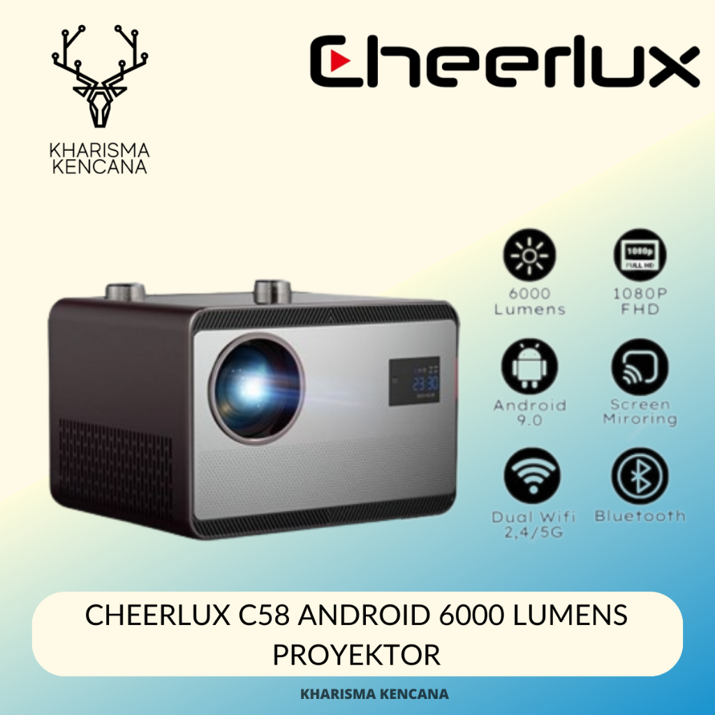 Jual CHEERLUX C58 ANDROID 6000 LUMENS PROYEKTOR | Shopee Indonesia