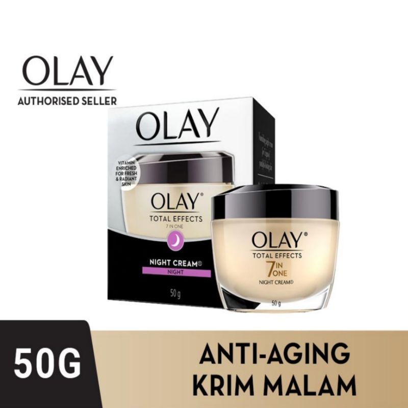Jual Olay Cream 50g Total Effects 7 in One Krim Malam Skincare Normal Pelembab 50 g | Shopee ...