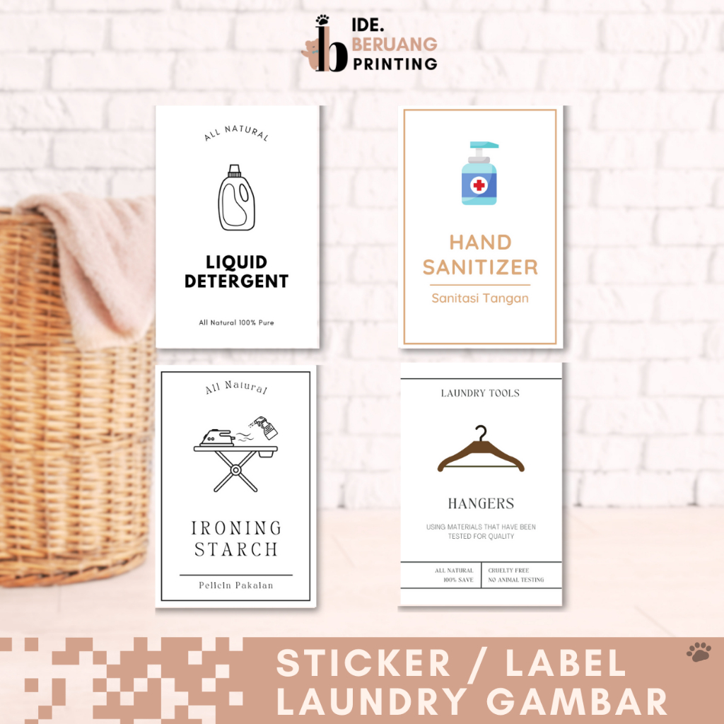 Jual Sticker Label Laundry Bergambar Persegi Panjang (Rectangle ...