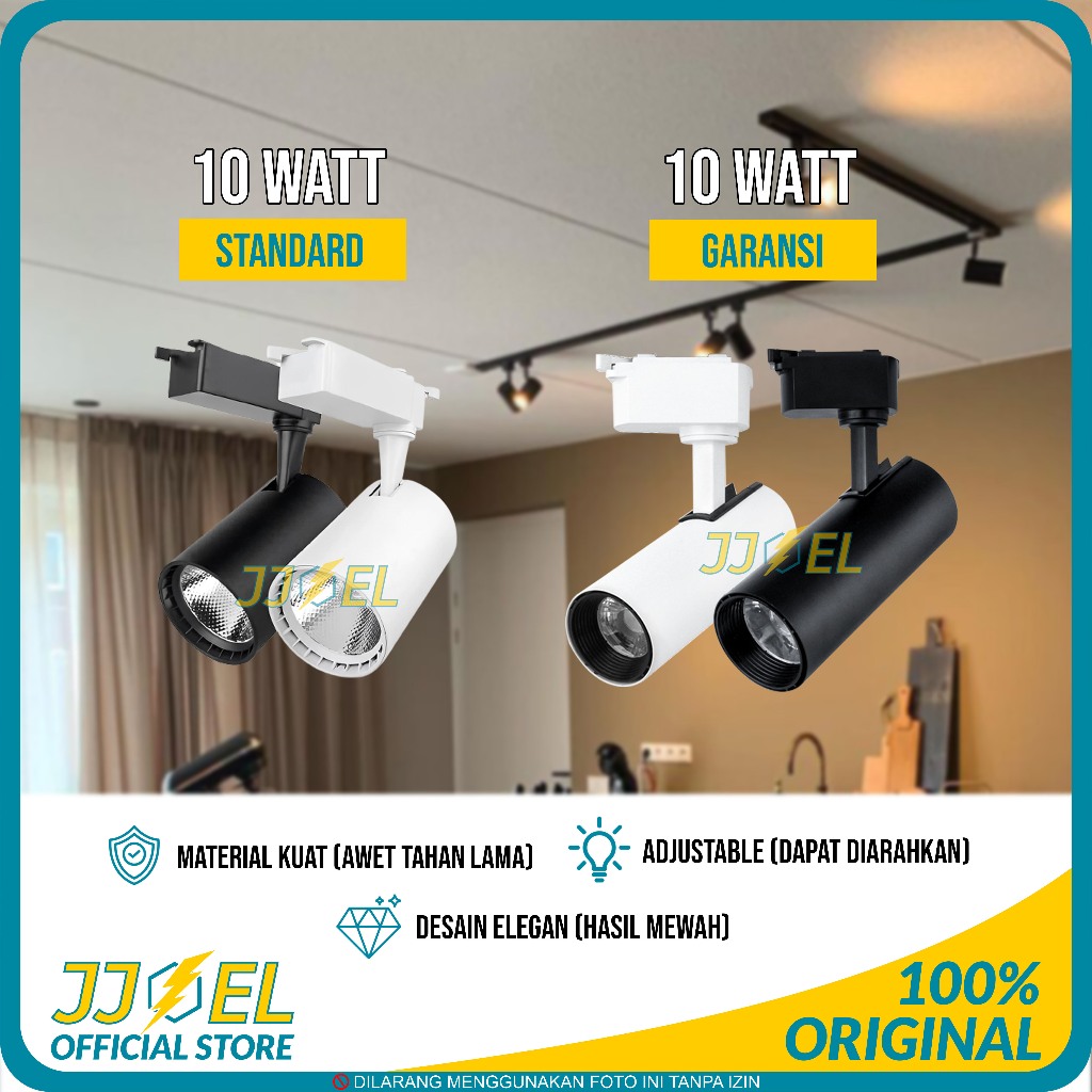 Jual Lampu Rell Track 10 Watt Sorot Rel 10W LED COB Spot Spotlight | Shopee Indonesia