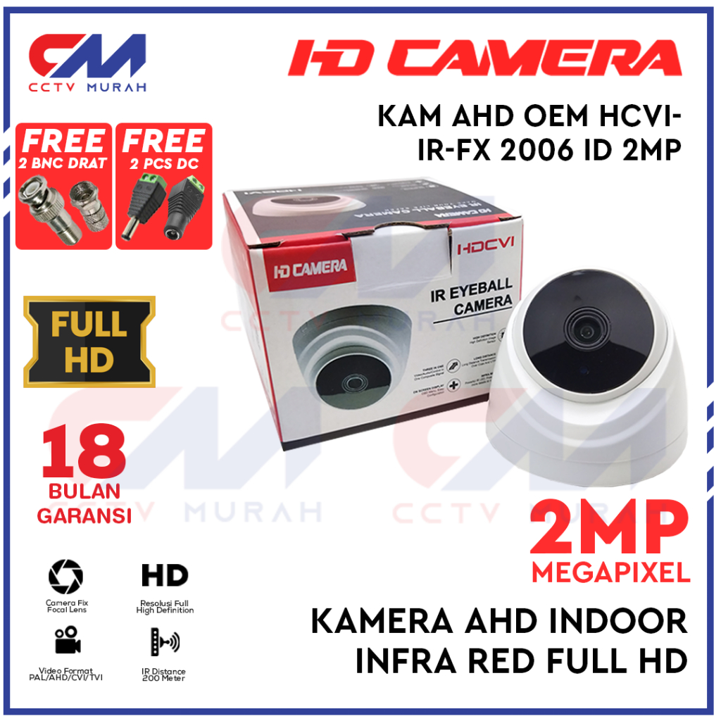 Jual Kamera Cctv 2mp Full HD 1080p indoor 4 in 1 Analog CVBS/ANALOG,CVI ...