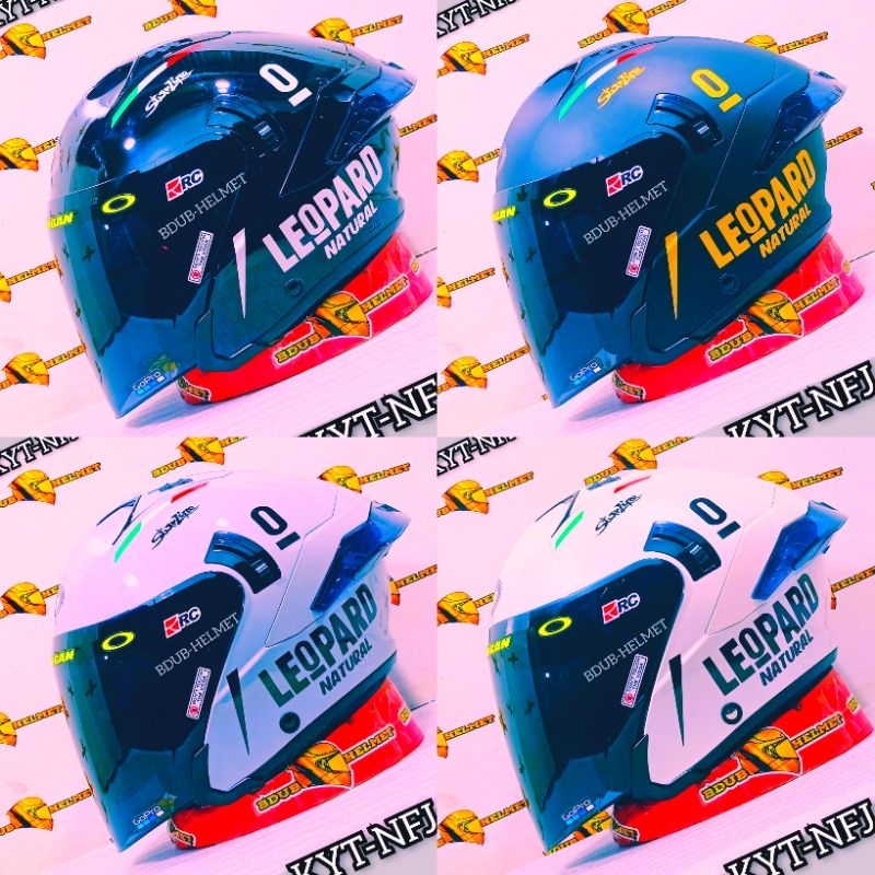 Jual Helm KYT Nfj White leopard (PAKET GANTENG) | Shopee Indonesia