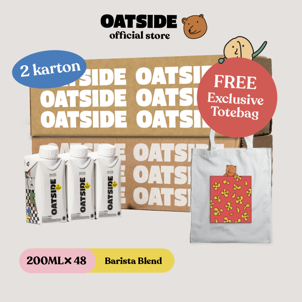 Jual OATSIDE Mini Cap Oat Milk Barista Blend 200ml (48Pcs)(Kemasan ...