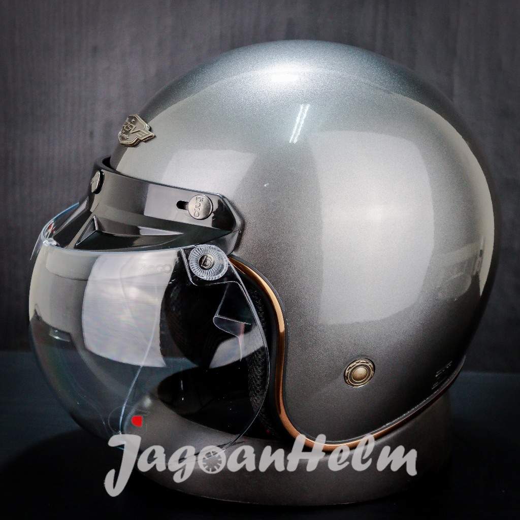 Jual HELM RSV CLASSIC SOLID | CHARCOAL GLOSSY | RSV RETRO | HALFACE ...