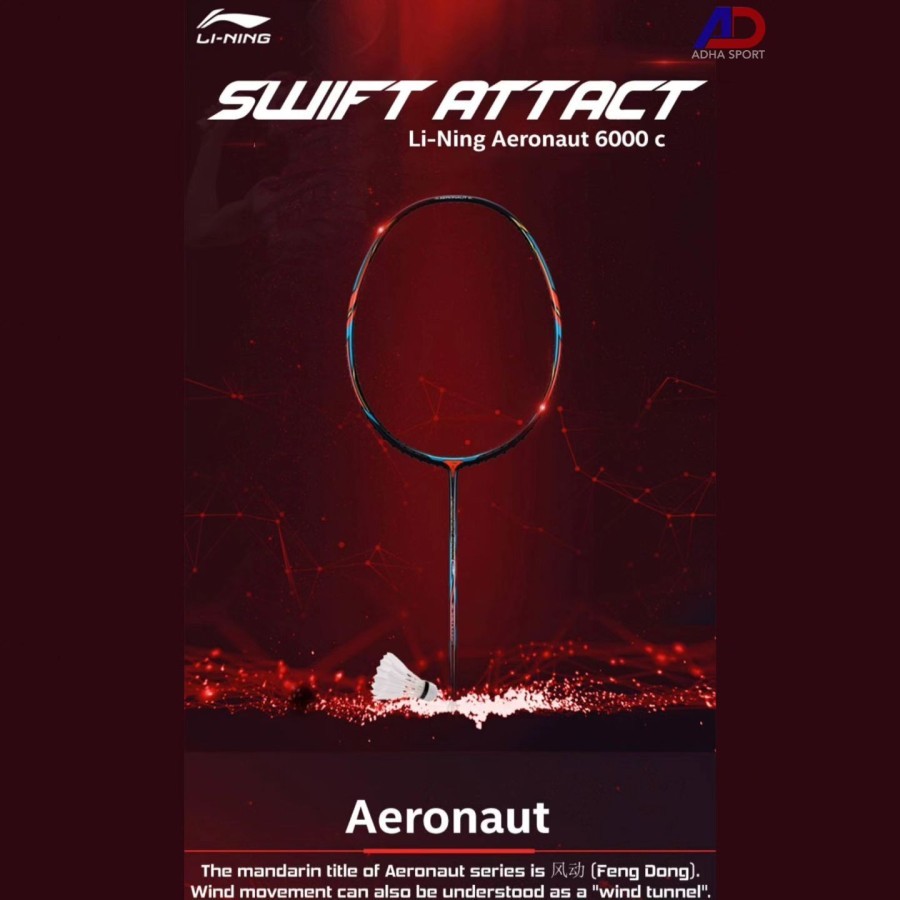 Jual Raket Badminton Lining Aeronaut 6000C / 6000 Combat Raket ...