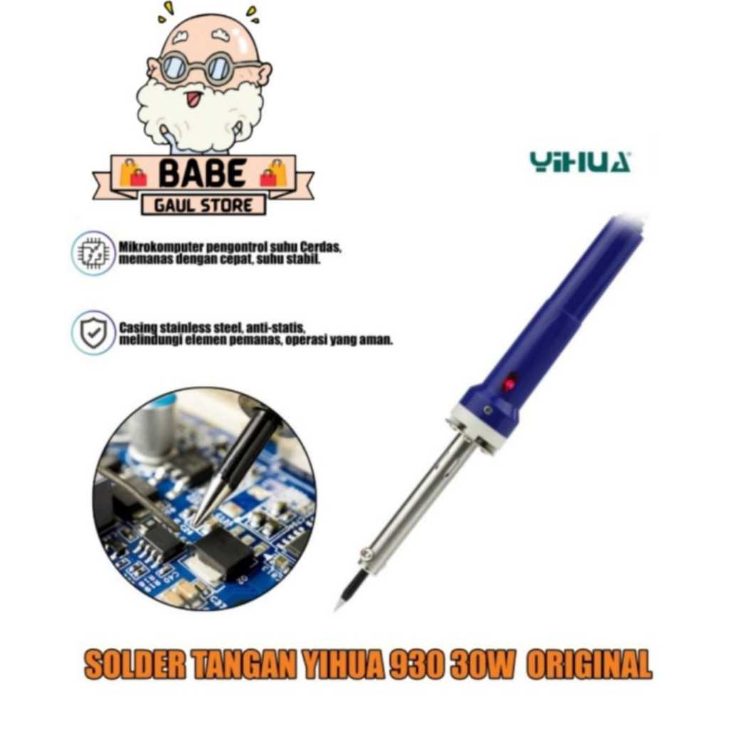 Jual SOLDER TANGAN LISTRIK YIHUA 930 30W ORI SOLDERING | Shopee Indonesia