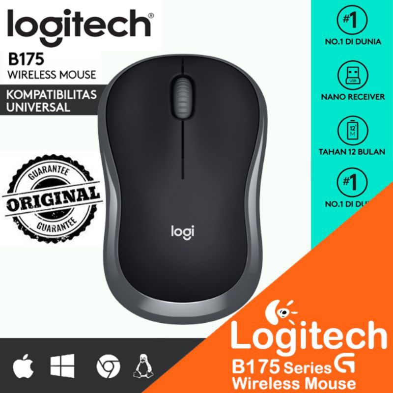 Jual Logitech B175 Mouse Wireless untuk Windows, Mac, Linux dan ChromeOS | Shopee Indonesia