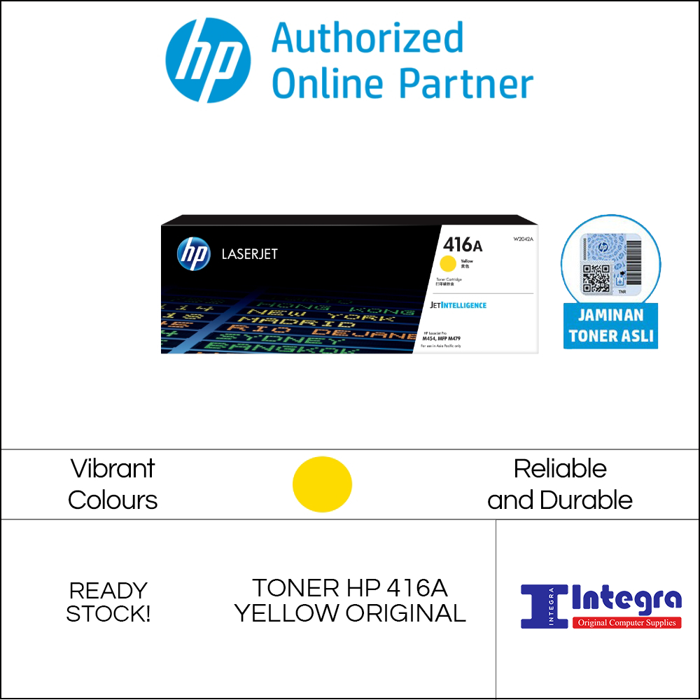 Jual Toner HP 416A Yellow Original LaserJet Cartridge - W2042A - Toner ...