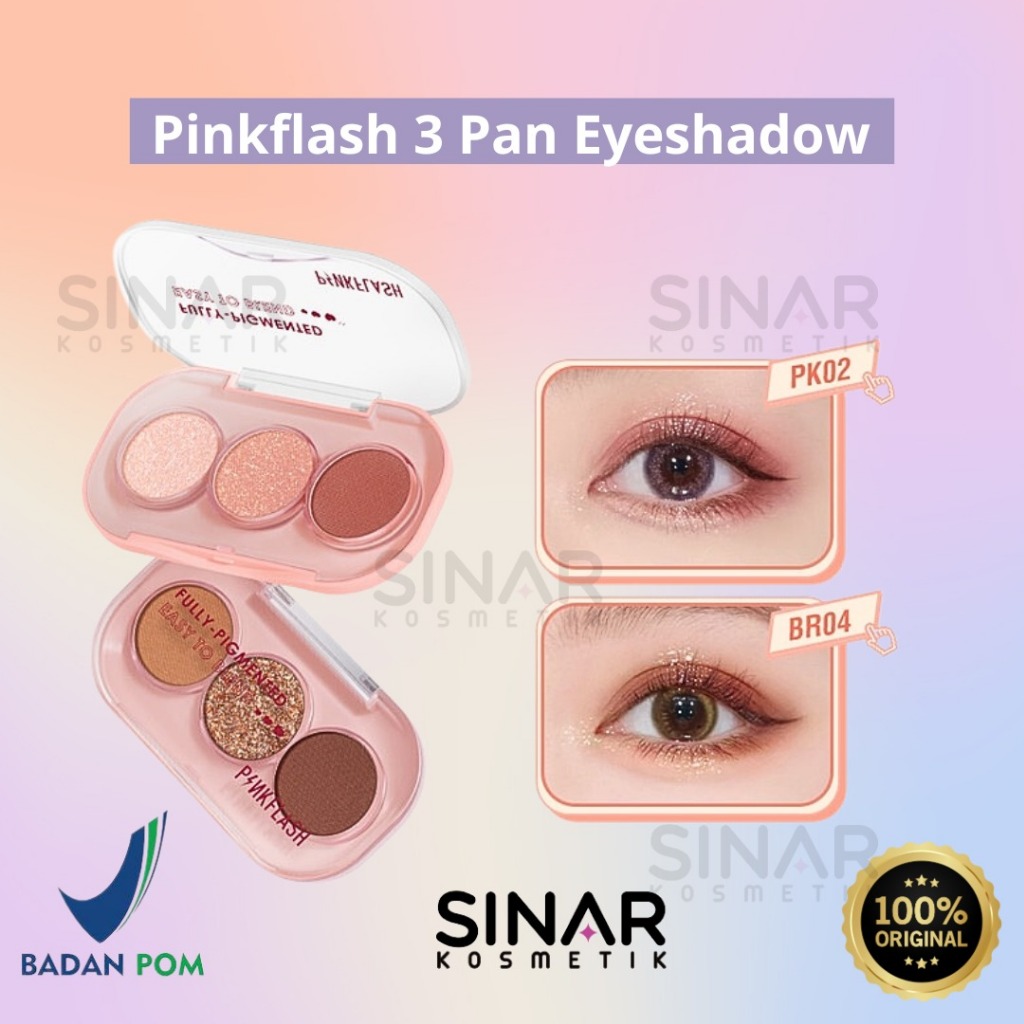 Jual Pinkflash 3 Pan Eyeshadow / 3 Shades Eyeshadow Palette Giltter ...