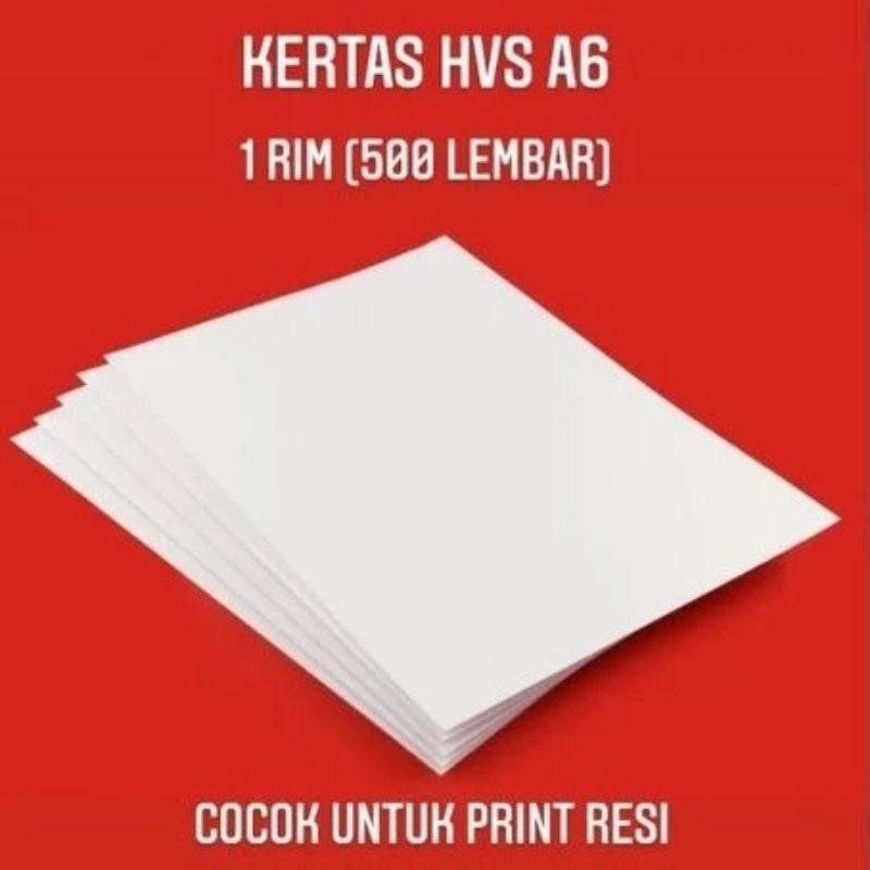 Jual Kertas HVS A6 (14,8x10,5cm) 1 rim 500 lembar Kertas Resi Label ...