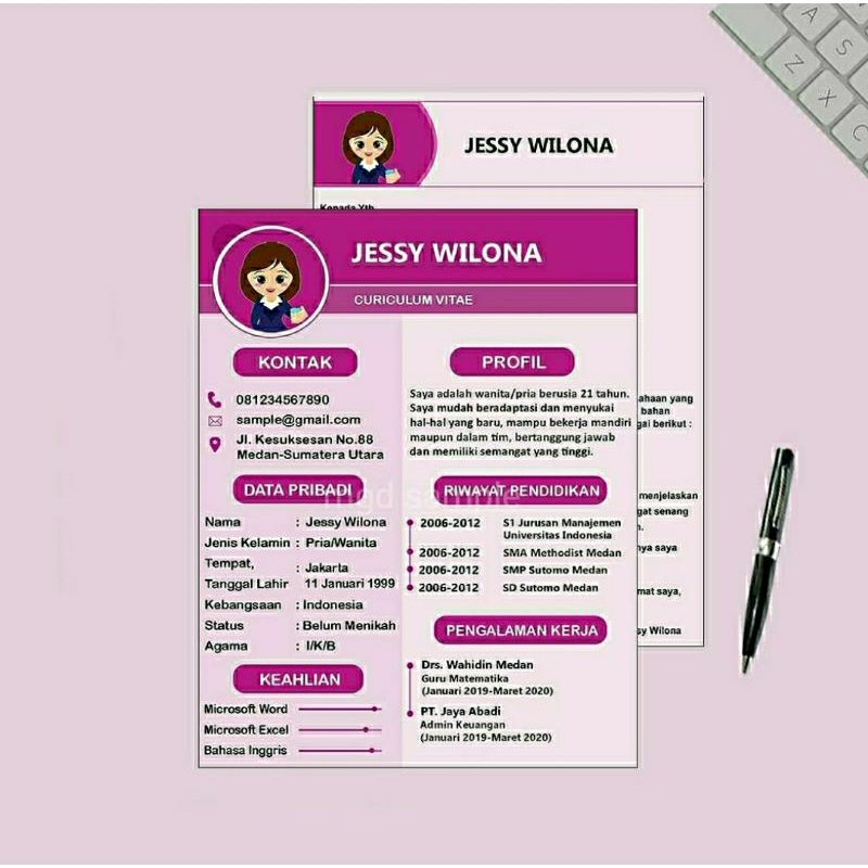 Jual Jasa DESAIN CV Bagus Hasil sesuai Keinginan | Edit CV | Design CV ...