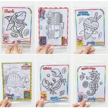 Jual Buku Mewarnai Magic Painting Catton buds karakter color Mainan ...