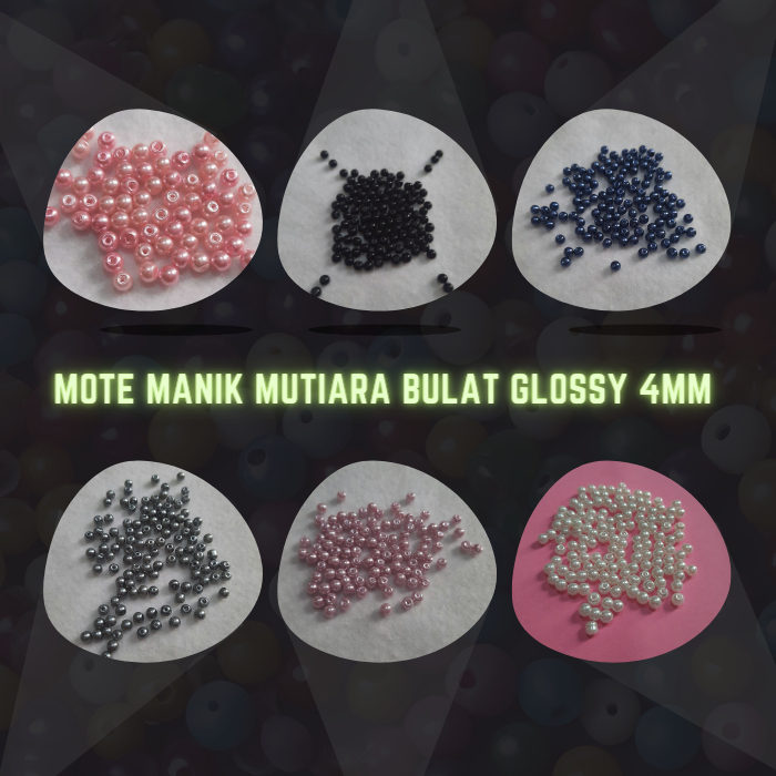 Jual 20pcs Mote manik mutiara bulat glossy 4mm | Shopee Indonesia