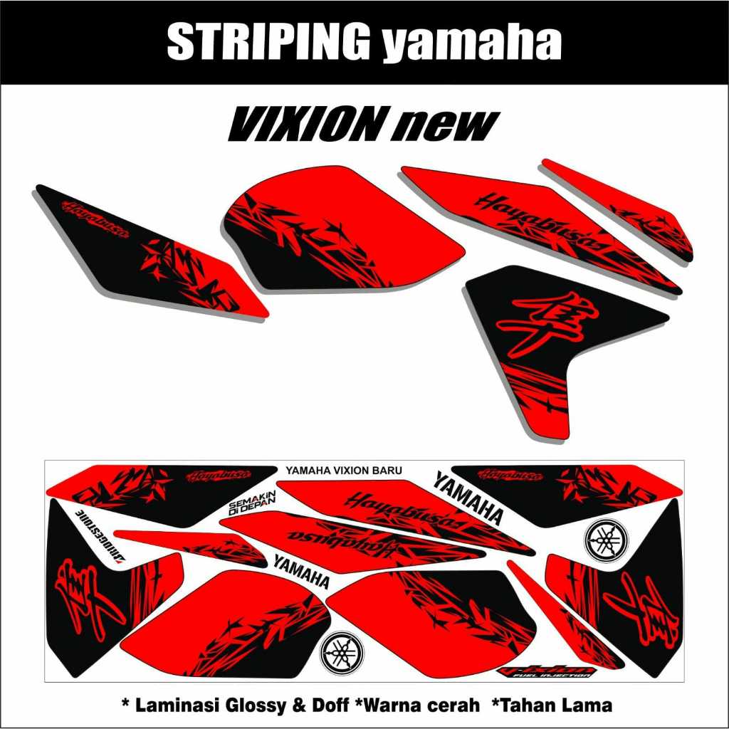 Jual Striping Motor Yamaha Vixion Nvl Edisi Hayabusa / Sticker Lis Variasi New Vixion Ligthning ...
