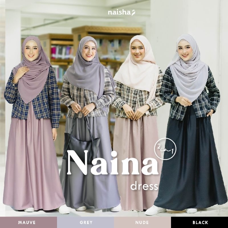 Jual Naina Dress - Dress 2 in 1 by Naisha | Shopee Indonesia