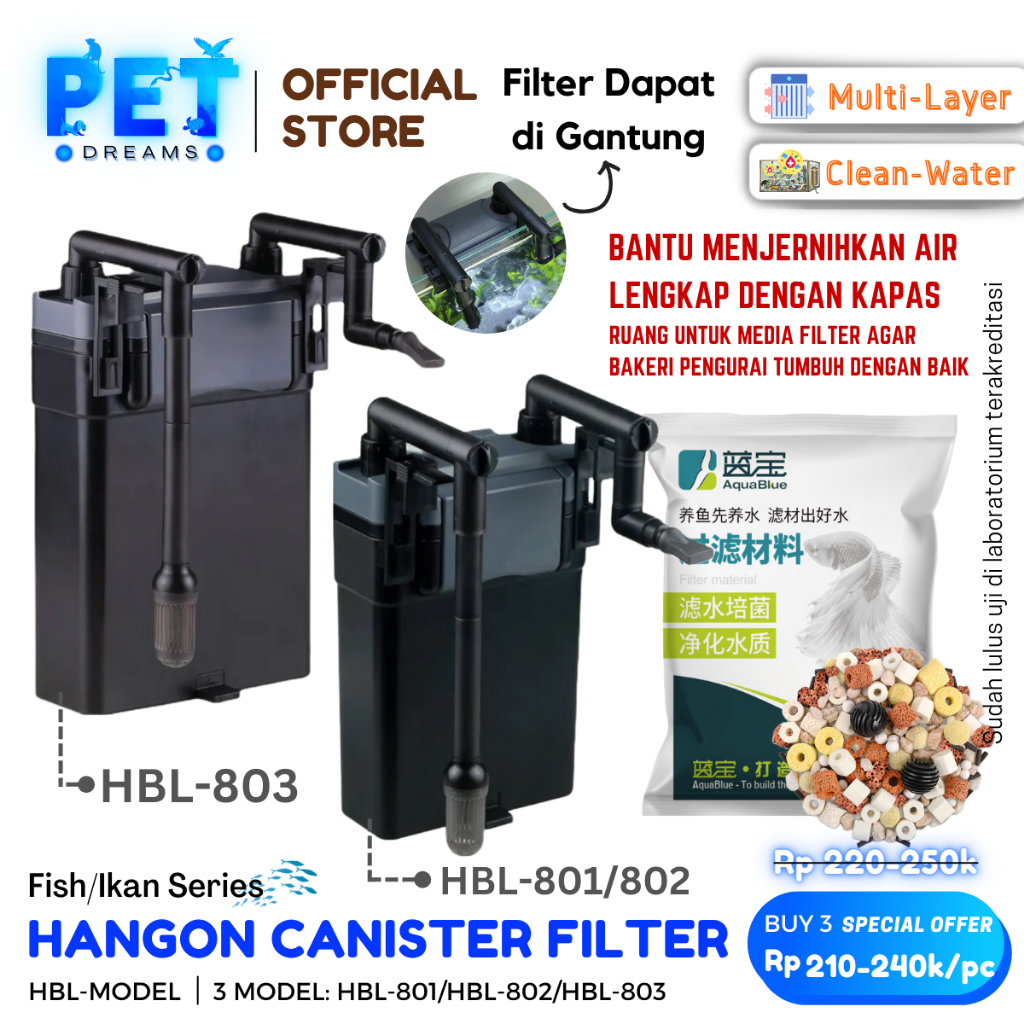 Jual EXTERNAL CANISTER AQUARIUM HANG ON HANGING HANGON FILTER GANTUNG ...