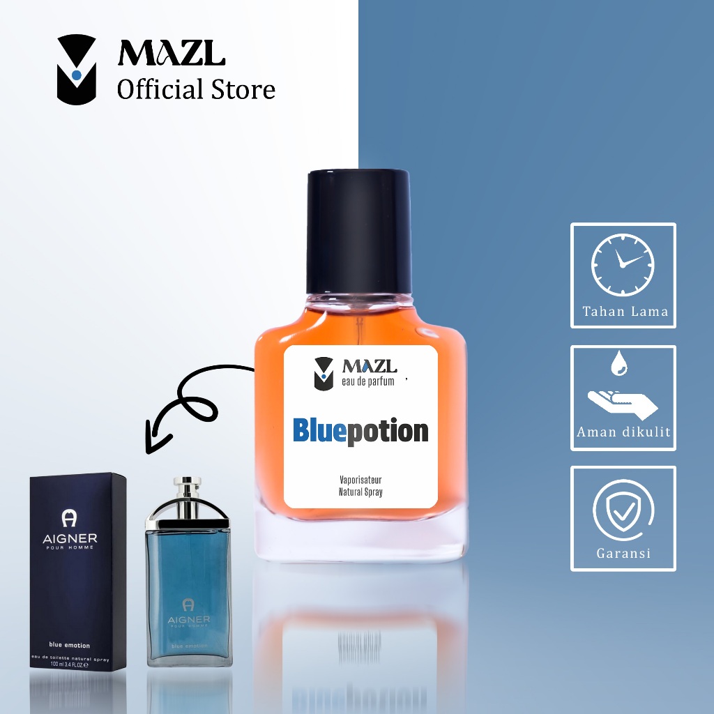 Jual Parfum Mazl Pria Wanita Tahan Lama 24 jam Aroma Fresh Sporty Inspired By Blue Em*tion ...