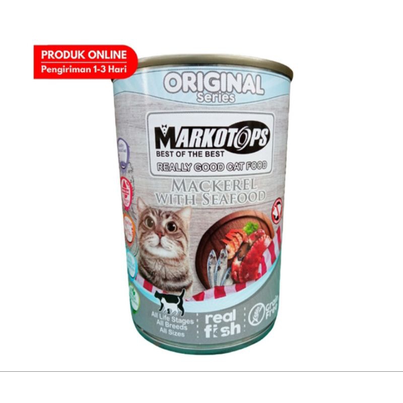 Jual Markotops Pet Food Kucing Wet Mackerel Seafood 400g | Shopee Indonesia