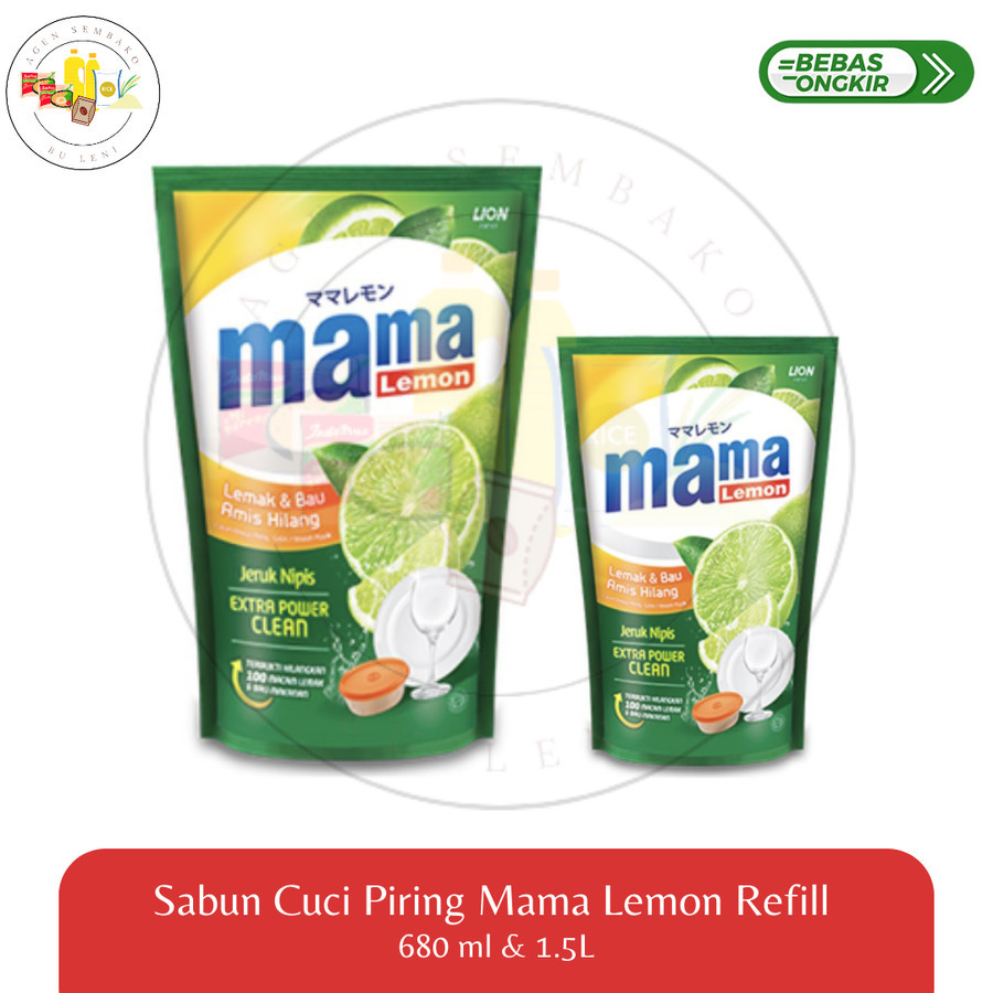 Jual Mama Lemon sabun cuci piring ukuran 680mL dan 1500 mL Kemasan ...