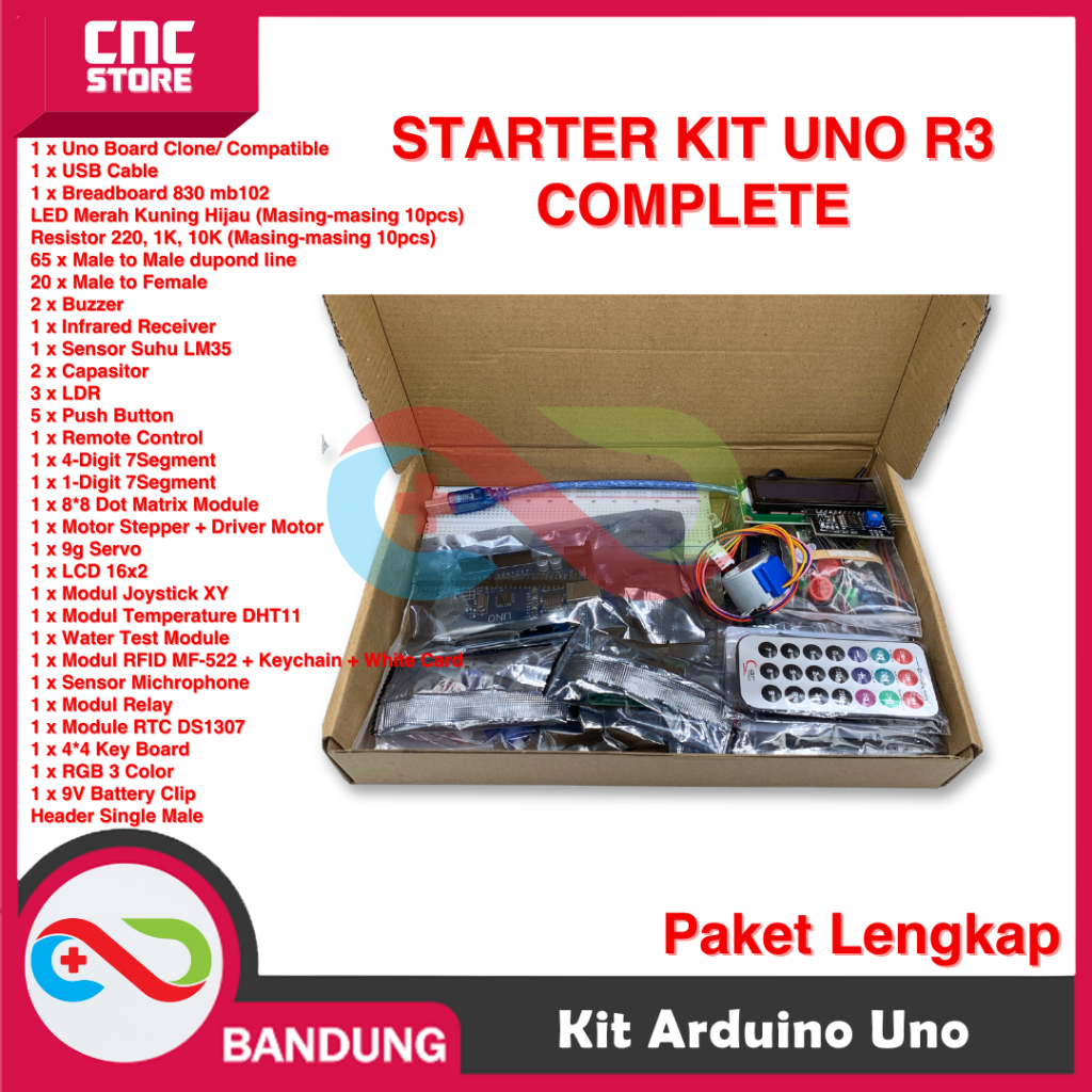 Jual KIT UNO R3 PAKET LENGKAP STARTER KIT | Shopee Indonesia