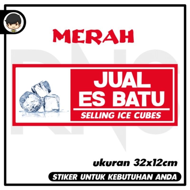 Jual Stiker jual es batu 32x12cm sticker rambu | Shopee Indonesia