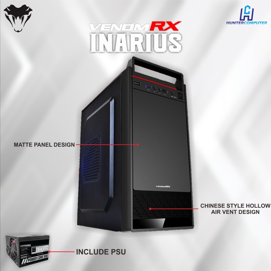 Jual Casing PC Office Matx/Mini ITX + PSU Core500 VenomRX INARIUS | Shopee Indonesia