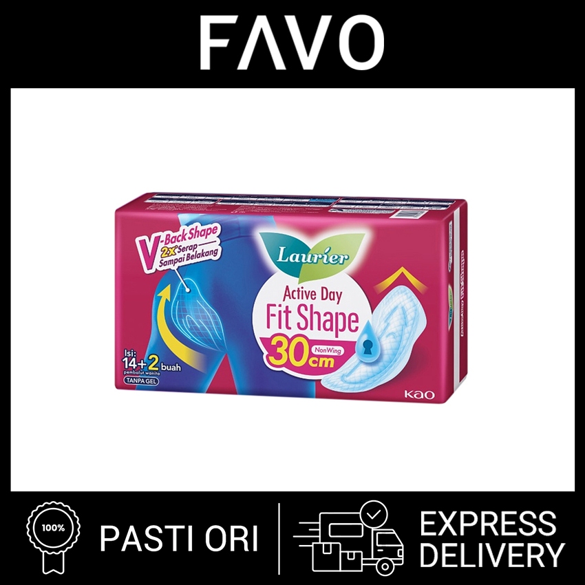 Jual Pembalut - Laurier Active Day Fit Shape Non Wing 30cm - 16 Pads ...