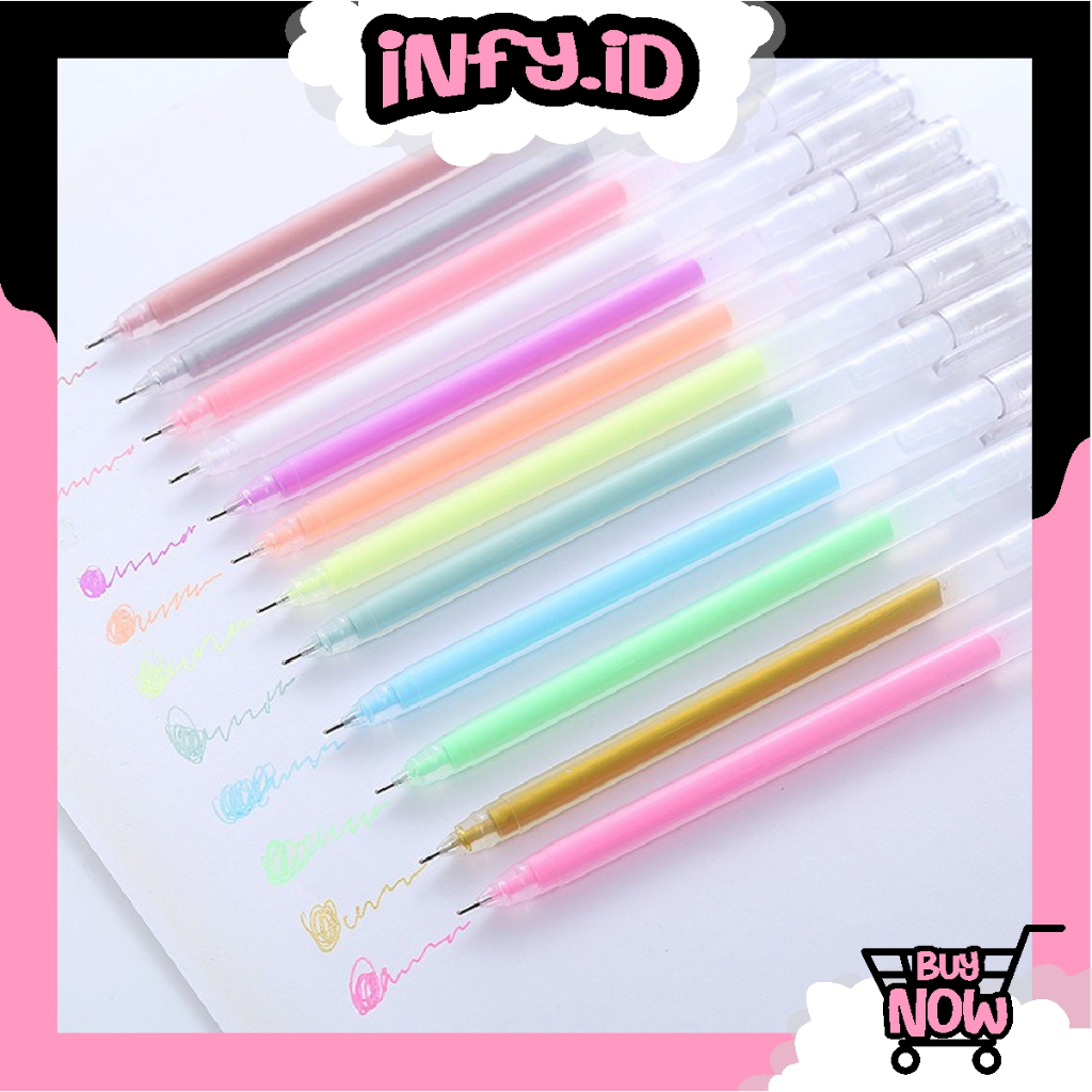 Jual INFY - Pena Glitter Metalik 0.5mm Pulpen Warna Warni Gold Colour ...