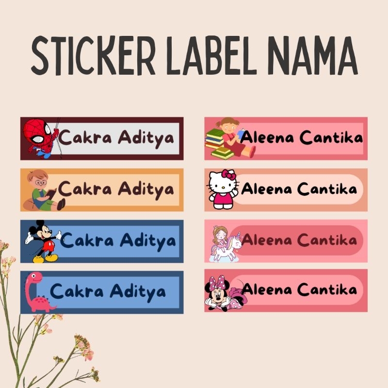 Jual Cetak Sticker Nama Isi 25pcs | Shopee Indonesia
