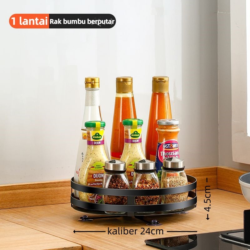 Jual Rak Bumbu Berputar 360 Derajat Dapur Di Bawah Wastafel Rak Panci ...