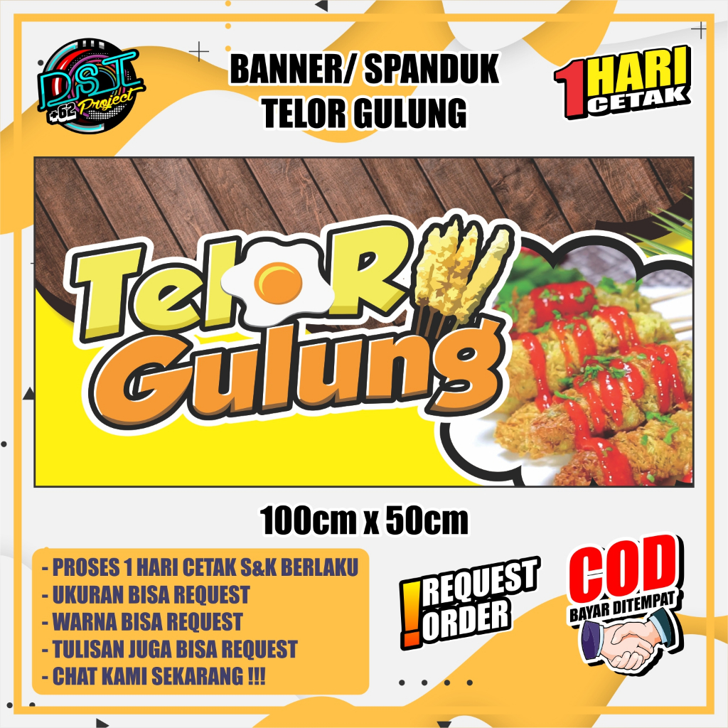 Jual BANNER / SPANDUK TELOR GULUNG 100 X 50 | Shopee Indonesia