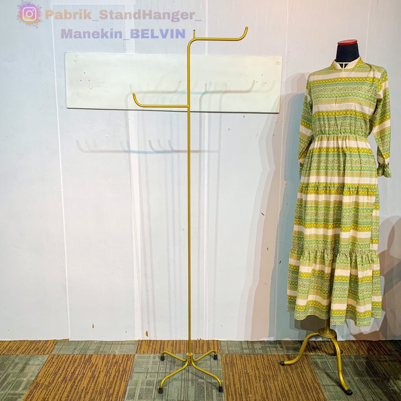 Jual StandHanger 2 Arah 170CM GOLD | Gantungan Baju 2 Arah Gold ...