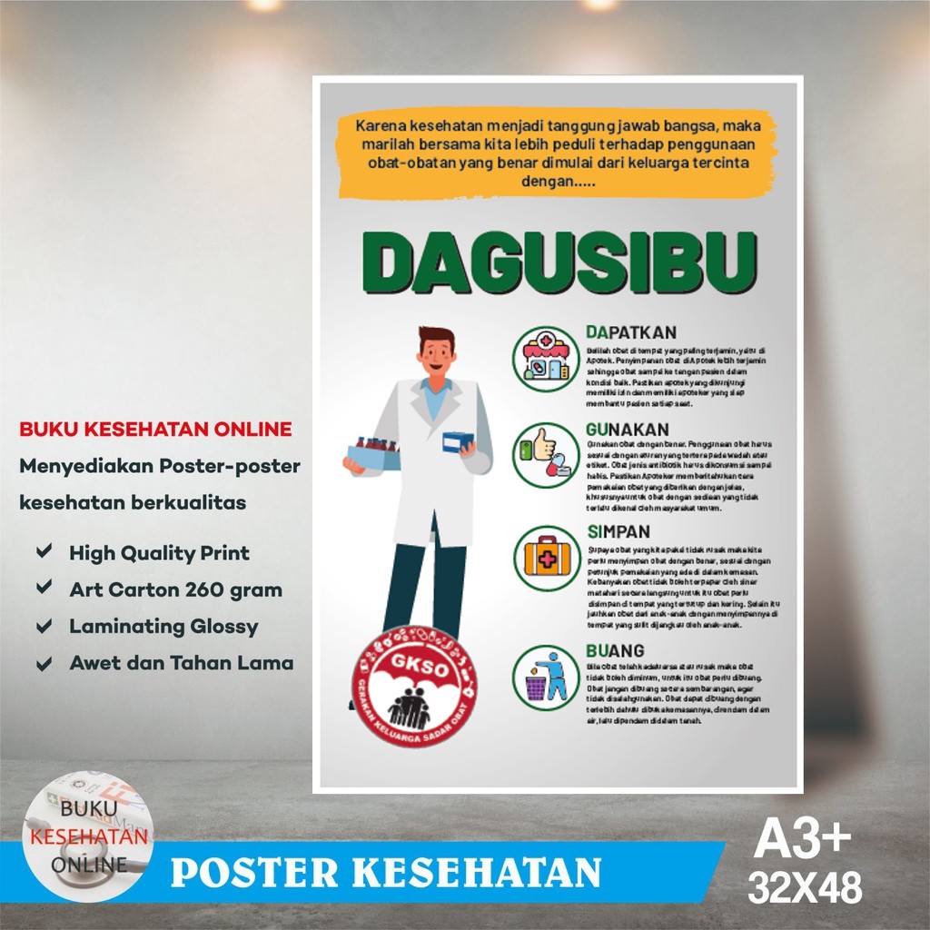 Jual Poster Kesehatan - DAGUSIBU - Laminating Glossy | Shopee Indonesia