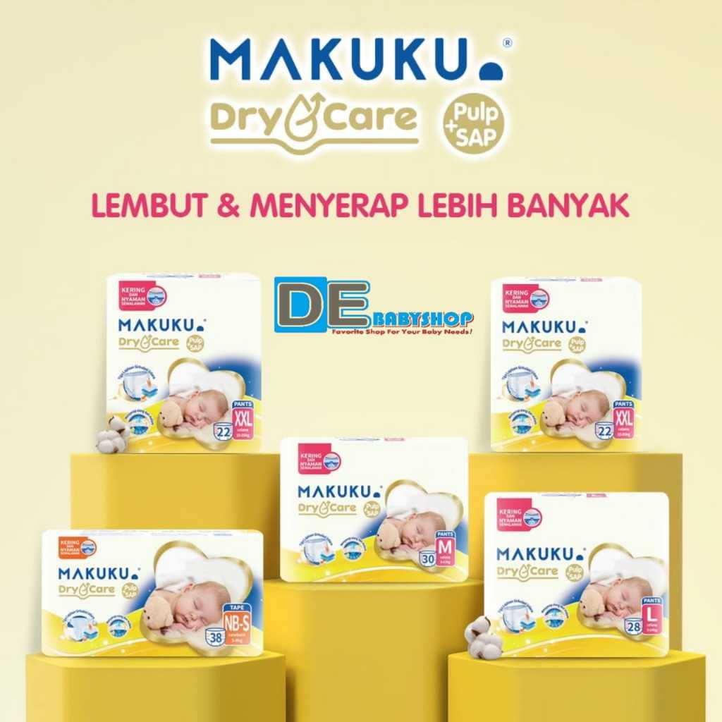 Jual MAKUKU DIAPERS DRY CARE / popok bayi / perekat dan celana NB-S 38 ...