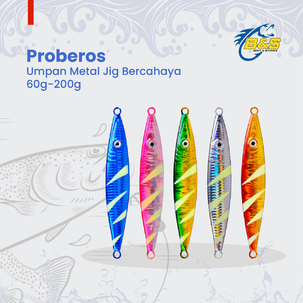 Jual PROBEROS Umpan Metal Jig Bercahaya 60-200G MJ048 | Shopee Indonesia
