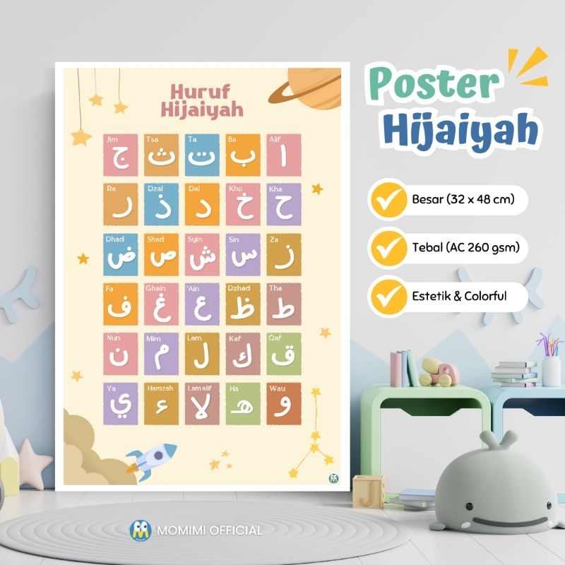 Jual Poster Belajar HURUF HIJAIYAH Edukasi Anak Ukuran Besar dan Tebal ...