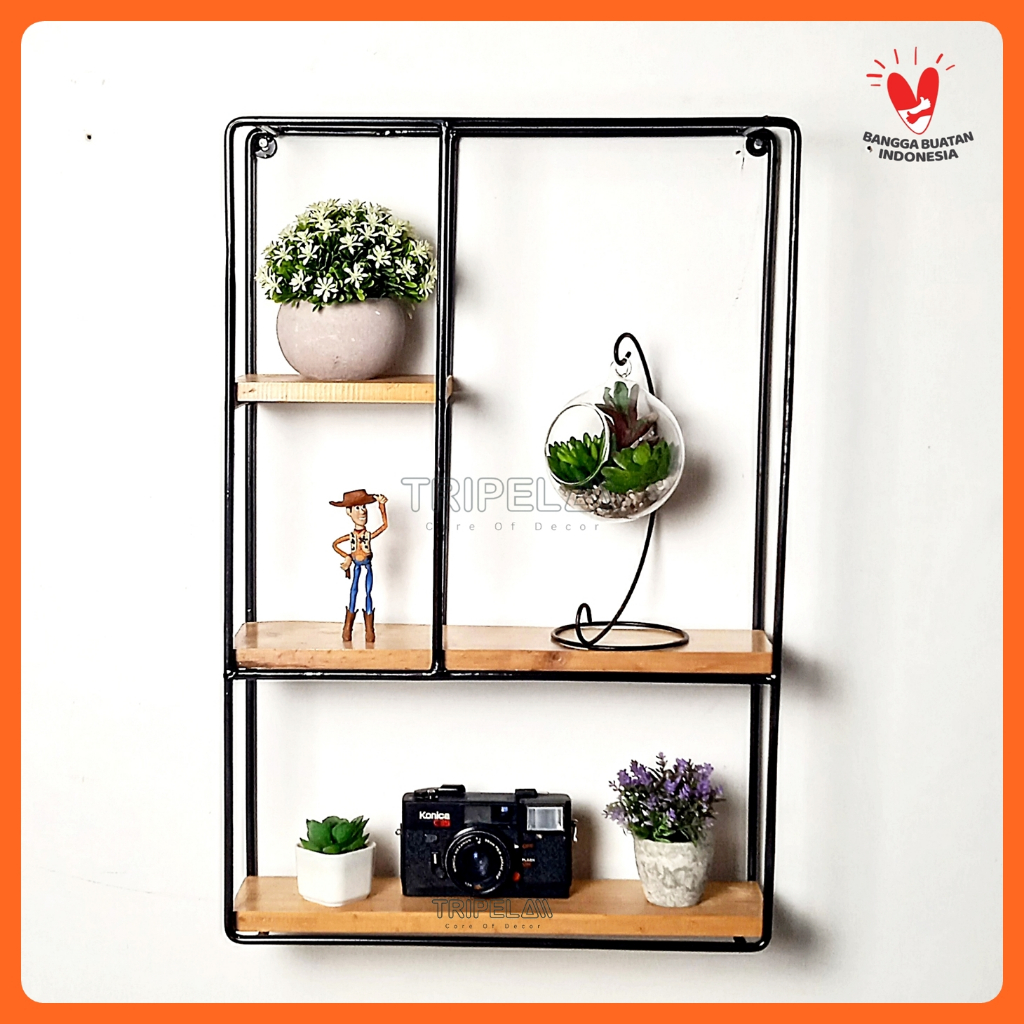 Jual Rak Hiasan Dinding Minimalis Ruang Tamu Kayu Persegi Ukuran Besar ...