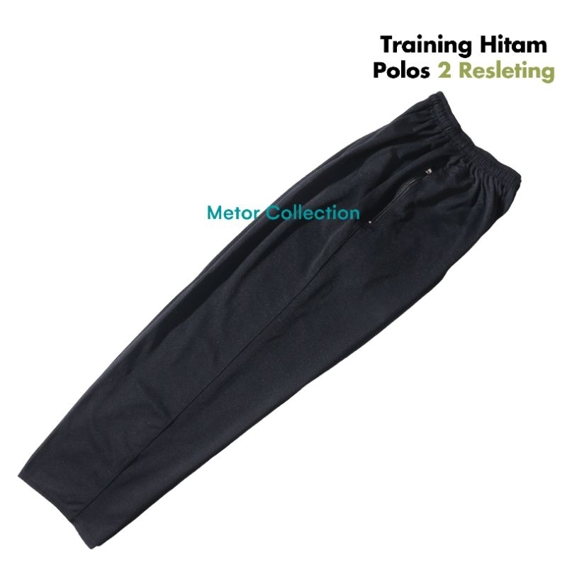 Jual Training Hitam Polos Saku Resleting Training Hitam Panjang Polos ...
