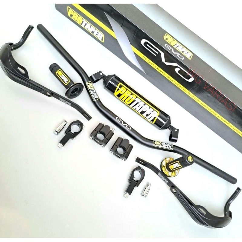 Jual paket Stang fatbar protaper Evo type low plus handguard daun busa ...