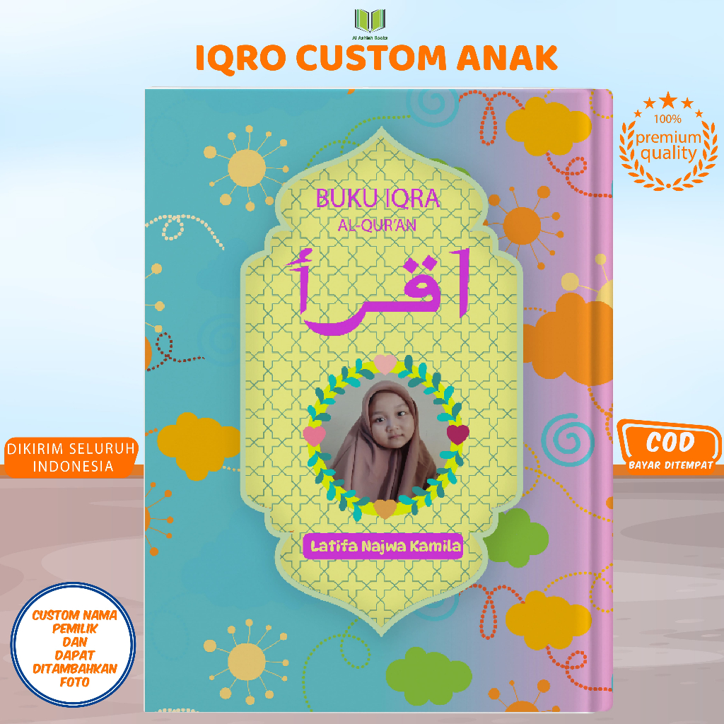 Jual IQRO Junior Custom Foto & Nama / AI- 04/ Iqra Anak Full Color Soft ...