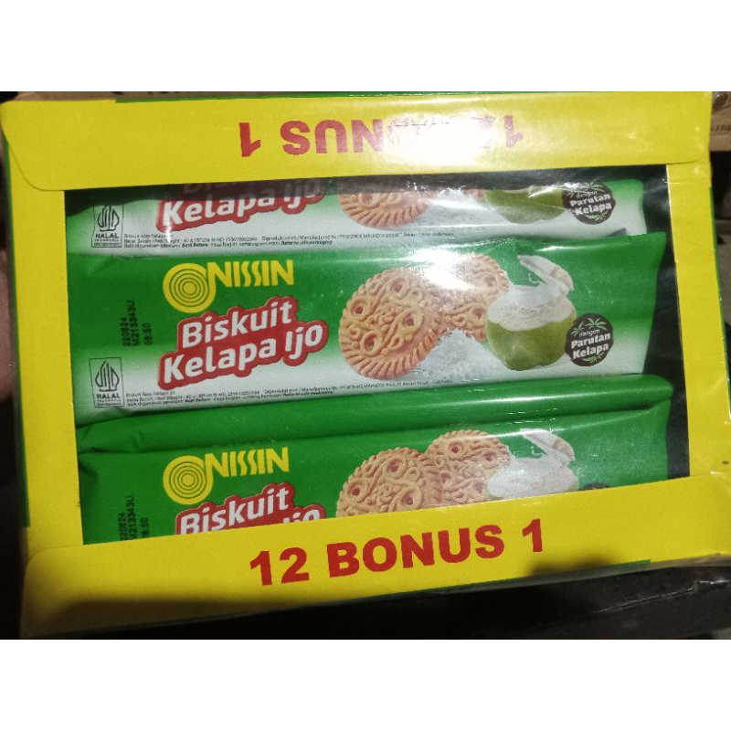 Jual NISSIN BISKUIT KELAPA IJO 40GR 1 BOX ISI 12PCS | Shopee Indonesia