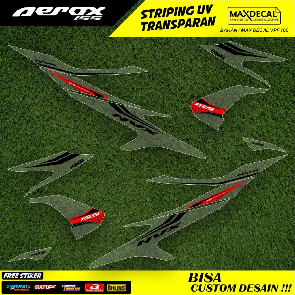 Jual STRIPING TRANSPARAN AEROX FACELIFT LIS STIKER UV ALL NEW AEROX ...