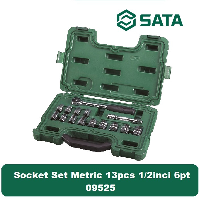 Jual SATA Tools 15pcs 1/2 Drive 6pt Socket Set Metric | Shopee Indonesia