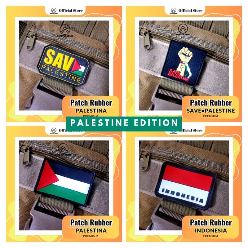 Jual Patch Rubber Palestina Bendera Indonesia Alfatih Army Karet Velcro ...